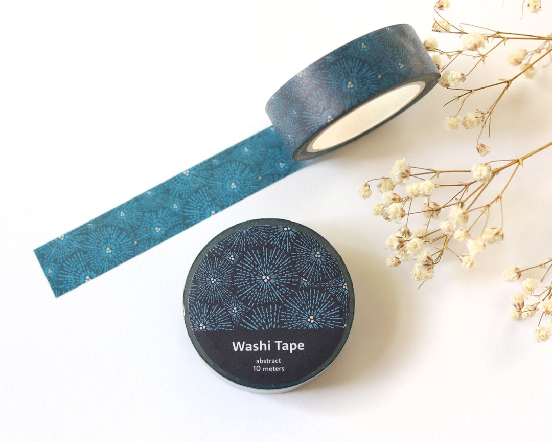 Elegant Blue Geometric Pattern Washi Tape | Decorative Tape for Crafts ...