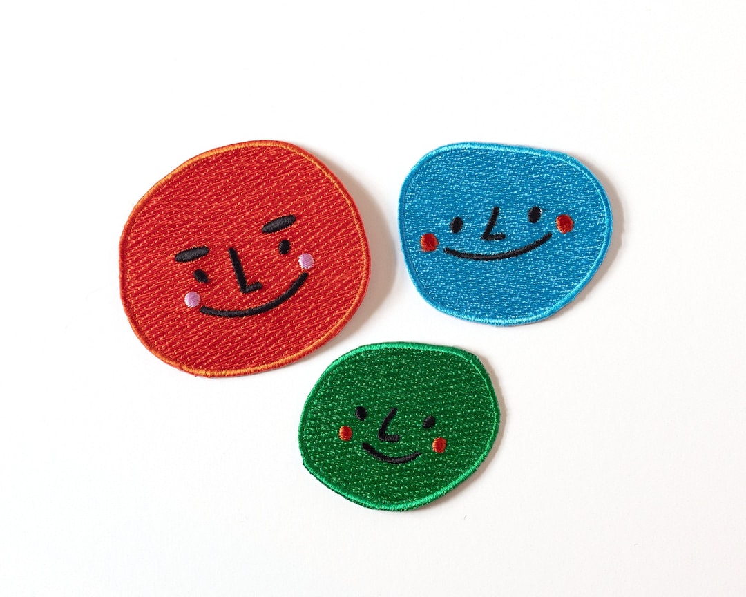 Colorful Faces Iron-on Patch Set | Cute Embroidered Patches | Kids ...