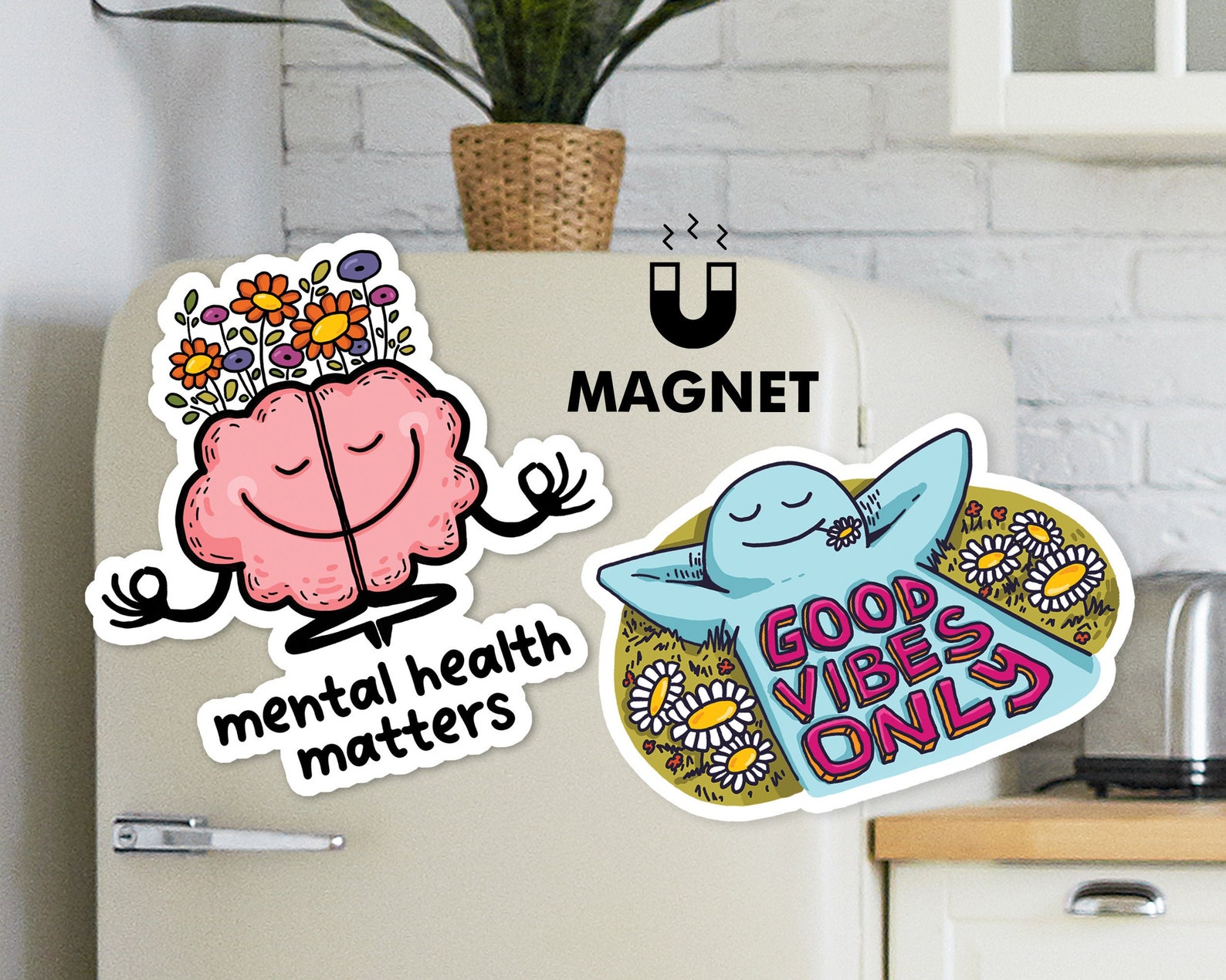 Positive Fridge Magnet Set Mental Health Car Magnet Cute - Etsy