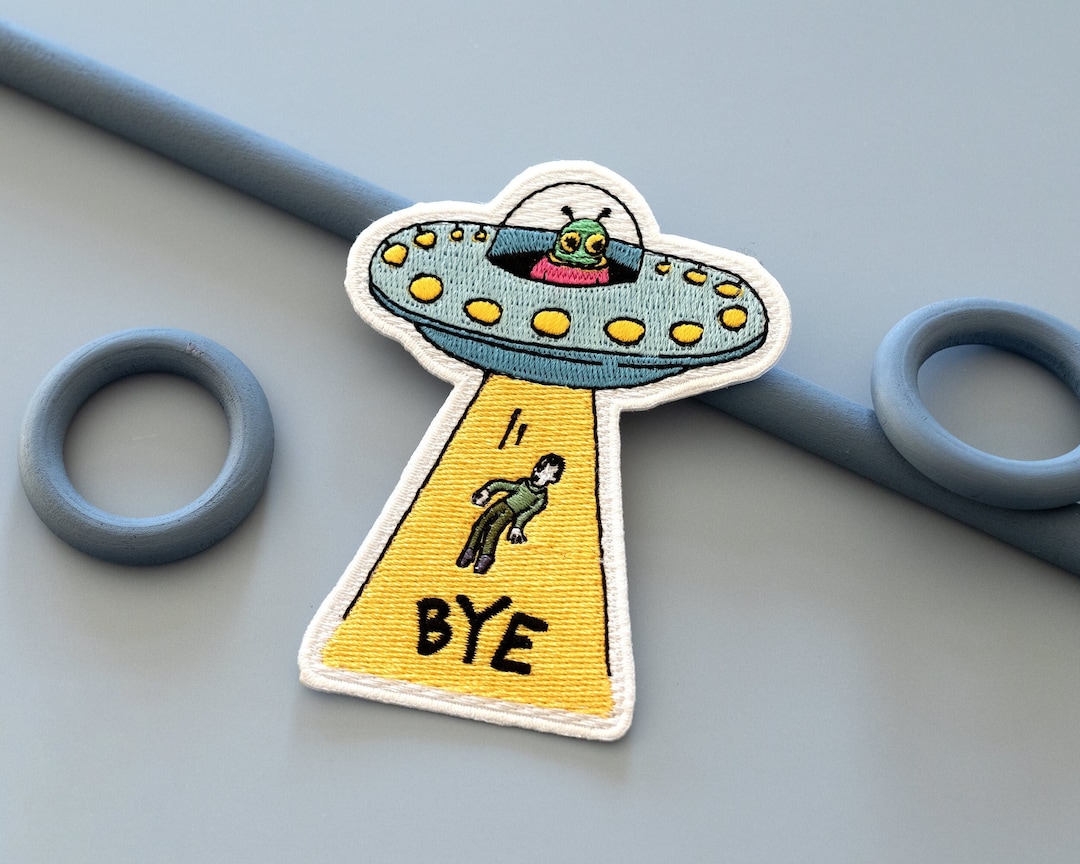 UFO Embroidered Patch Funny Weird Alien Embroidered Patch Abduction ...
