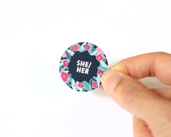 She Her Pronouns Sticker Gender Sticker LGBTQ Pride - Etsy