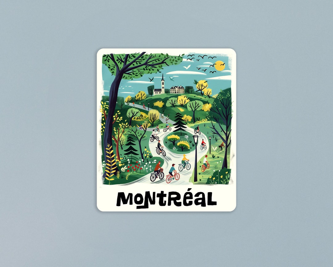 Montreal Park Scene Sticker Montreal Cycling Path Sticker Colorful ...