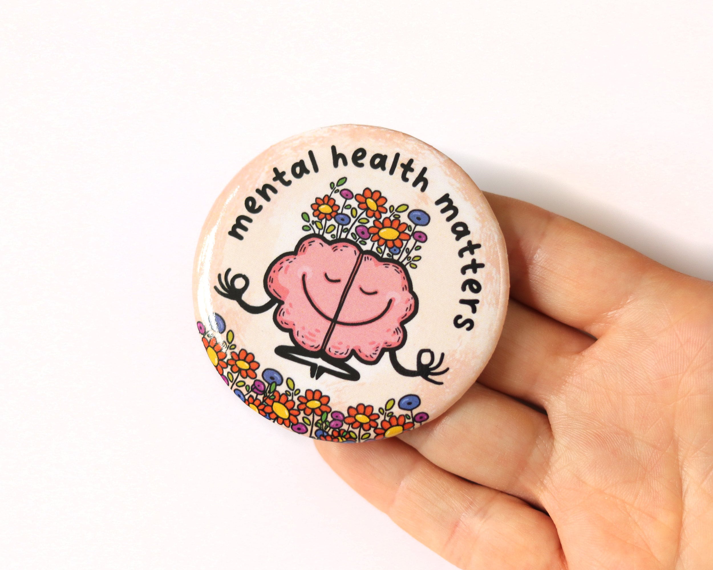 Mental health matters pin Positive pinback buttons Pins | Etsy