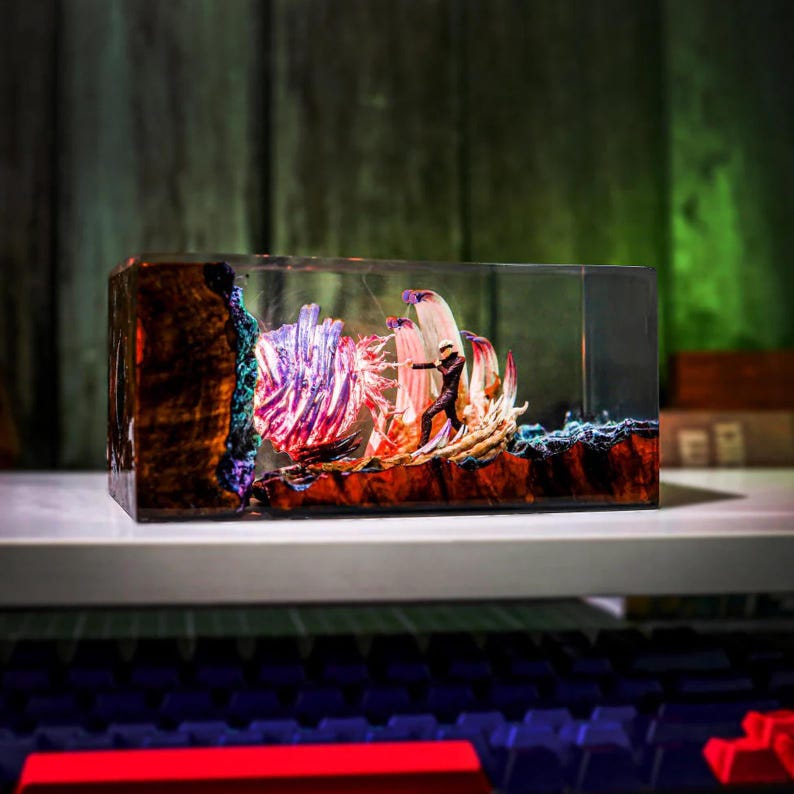 Gojo Satoru Jujutsu Kaisen Epoxy Resin Lamp LED Lightbox Handmade Anime ...