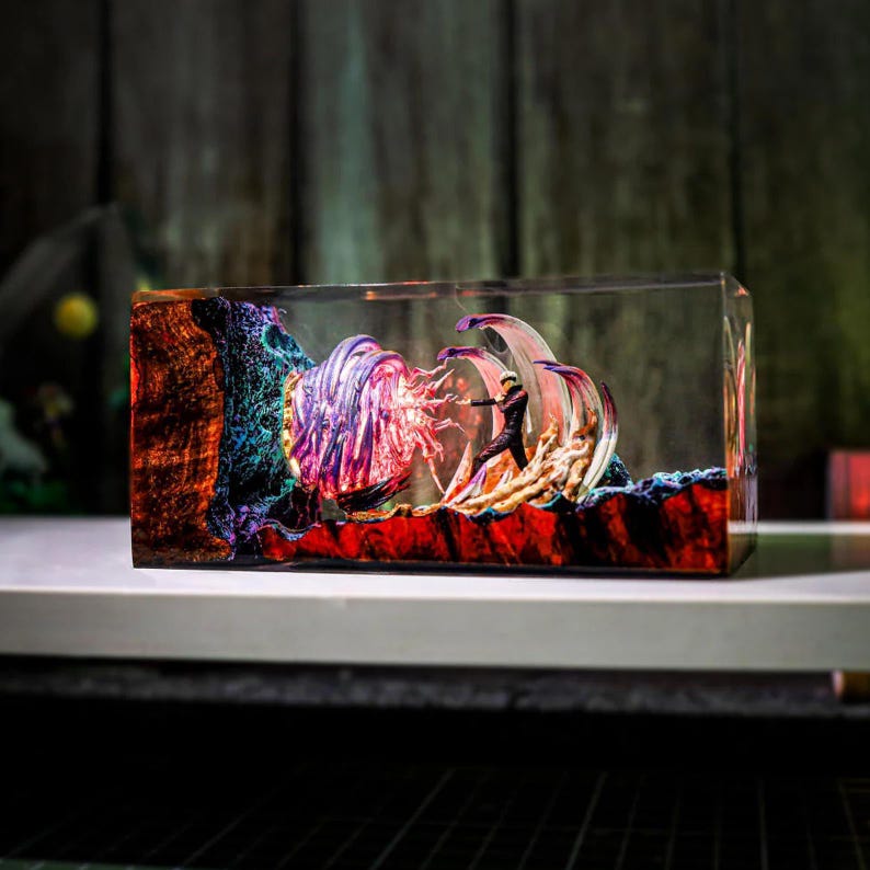 Gojo Satoru Jujutsu Kaisen Epoxy Resin Lamp LED Lightbox Handmade Anime ...