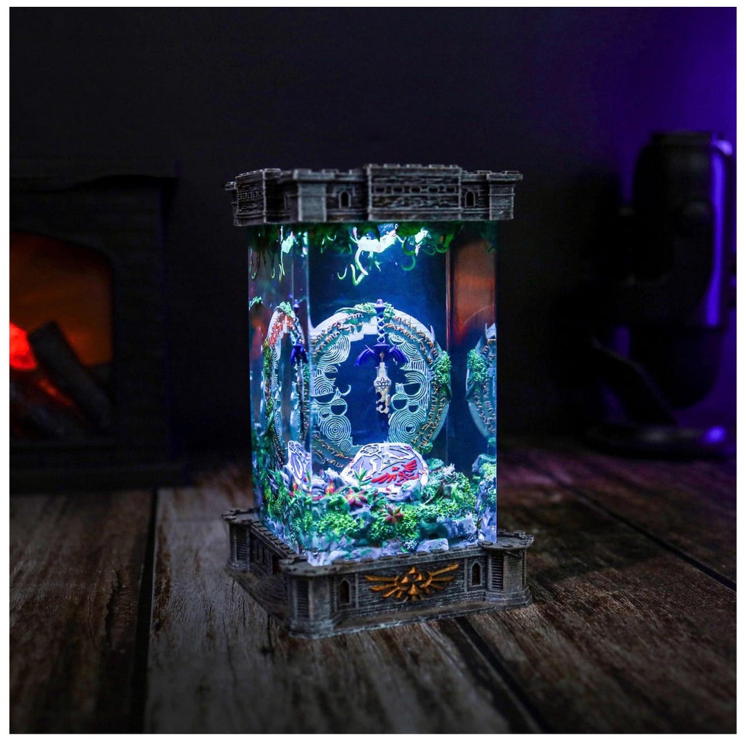 Diorama Totk Li.nk Z.eld.a Epoxy Lamp L.ink Ze.lda Night Light Link ...