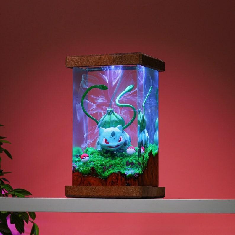 Bulbasaur Pokemon Epoxy Lamp Anime Resin Lamp, Handmade Epoxy Night ...