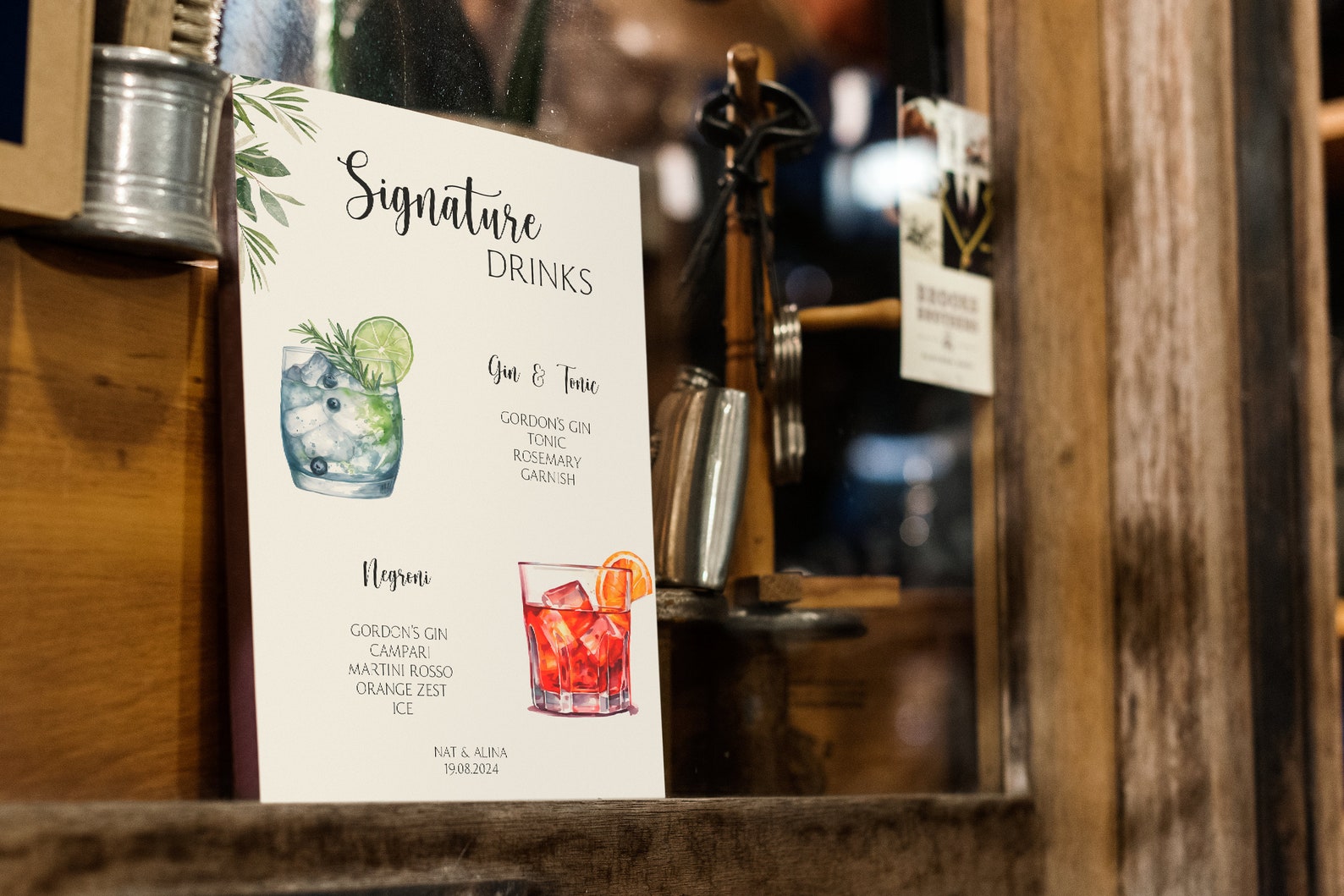 Signature Drinks Sign | Cocktail Menu | Couples Bar Menu | Editable ...