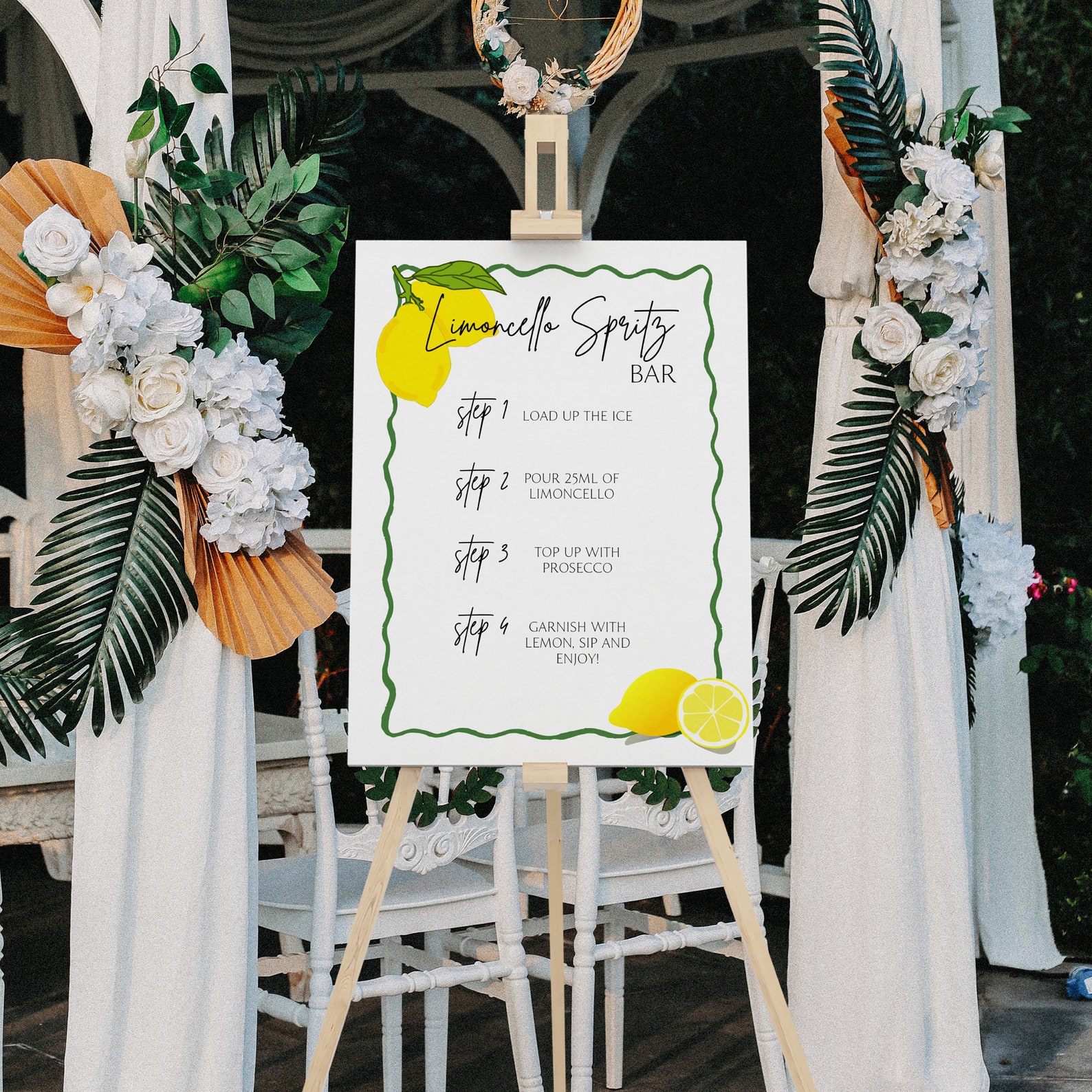 Limoncello Spritz Bar Sign, Build Your Own Spritz, Signature Drink Sign ...