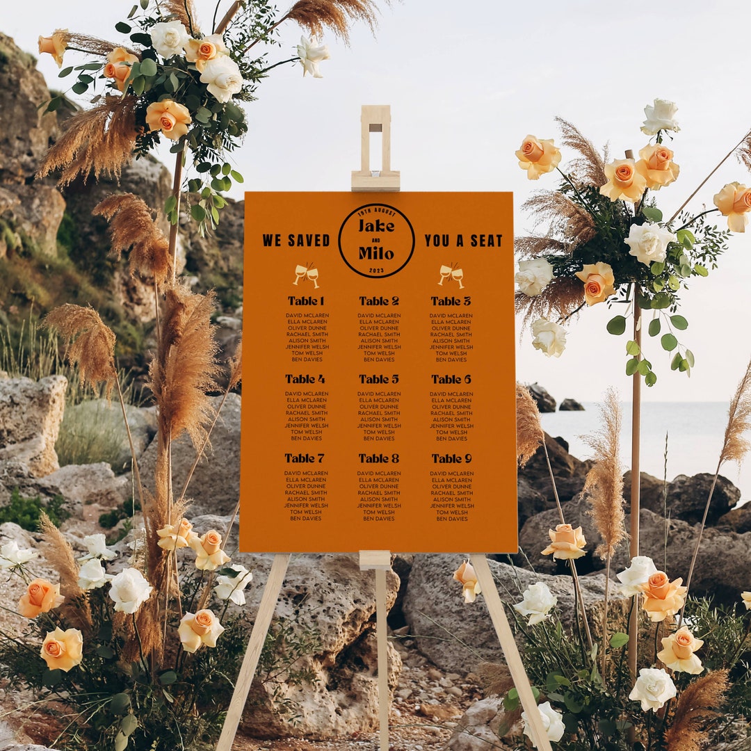 Wedding Table Seating Plan Template, Printable DIY Table Seating Sign ...