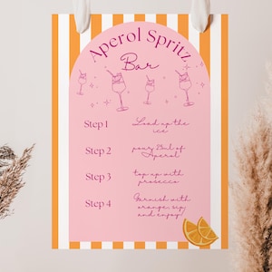 Aperol Spritz Bar Sign, Build Your Own Spritz, Signature Drink Sign ...