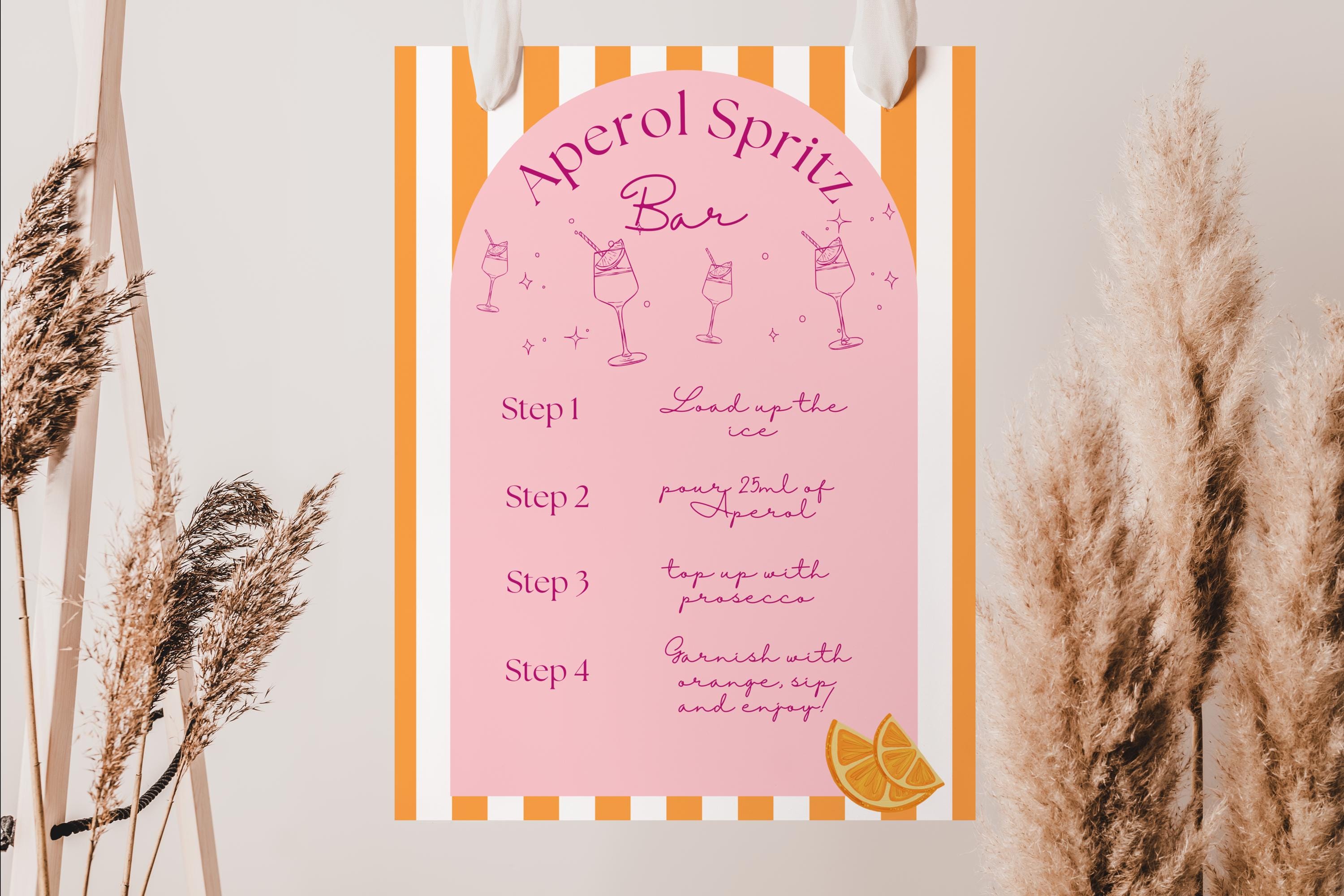 Aperol Spritz Bar Sign, Build Your Own Spritz, Signature Drink Sign ...