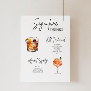 Signature Drinks Sign | Cocktail Menu | Couples Bar Menu | Editable ...
