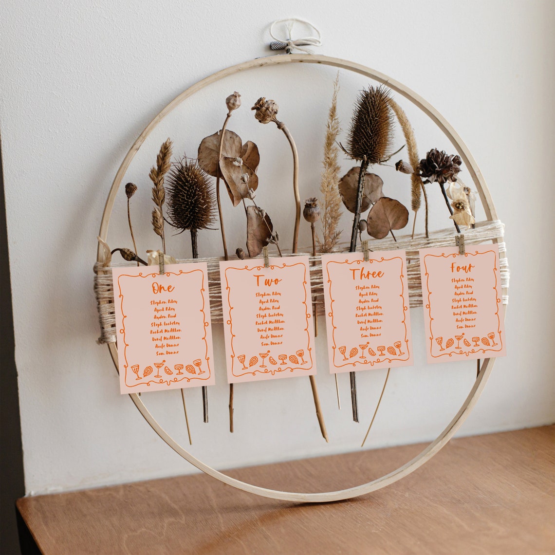 Wedding Seating Plan Cards, Whimsical Scribble Illustration Seating ...