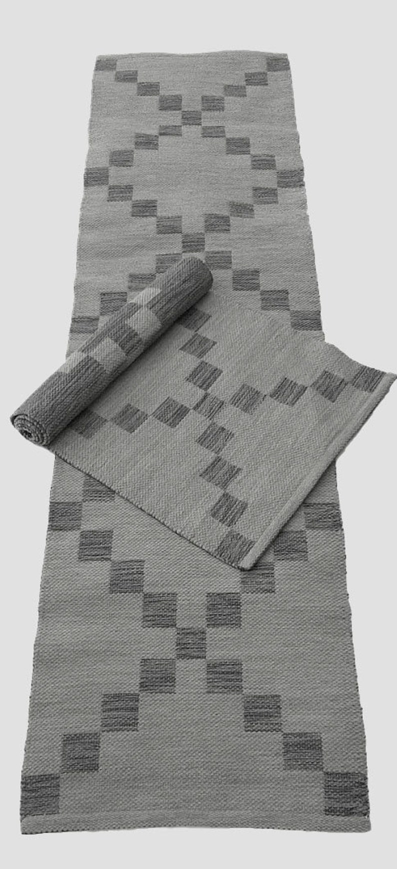 Light and Dark Gray Wool Carpet Handmade on Loom. - Etsy