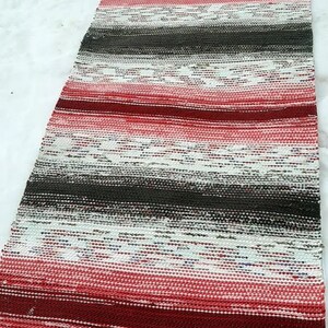 Green, Red, White Rag Rug. Handmade on Loom. Scandinavian Design. - Etsy