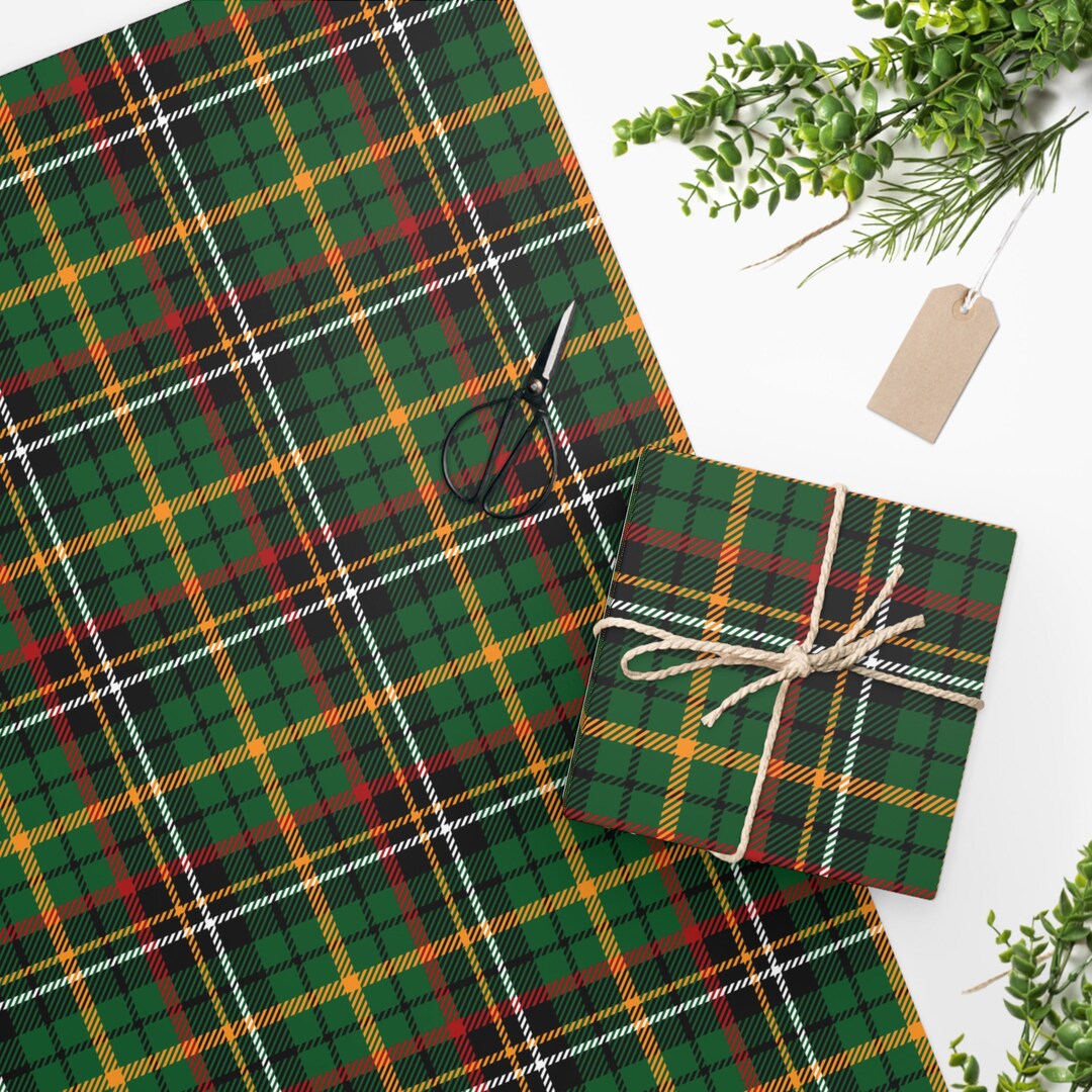Stewart Green Plaid Christmas Wrapping Paper Wrapping Paper Gift Wrap ...
