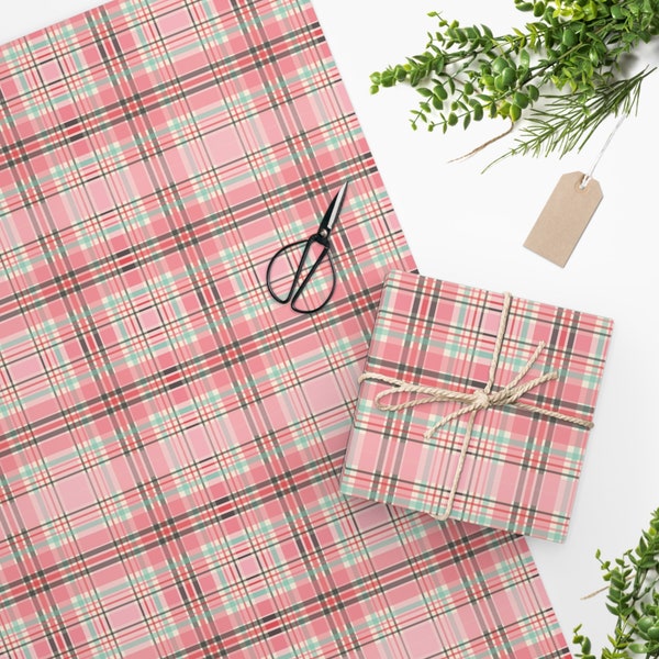 Plaid Christmas Wrapping Paper - Etsy