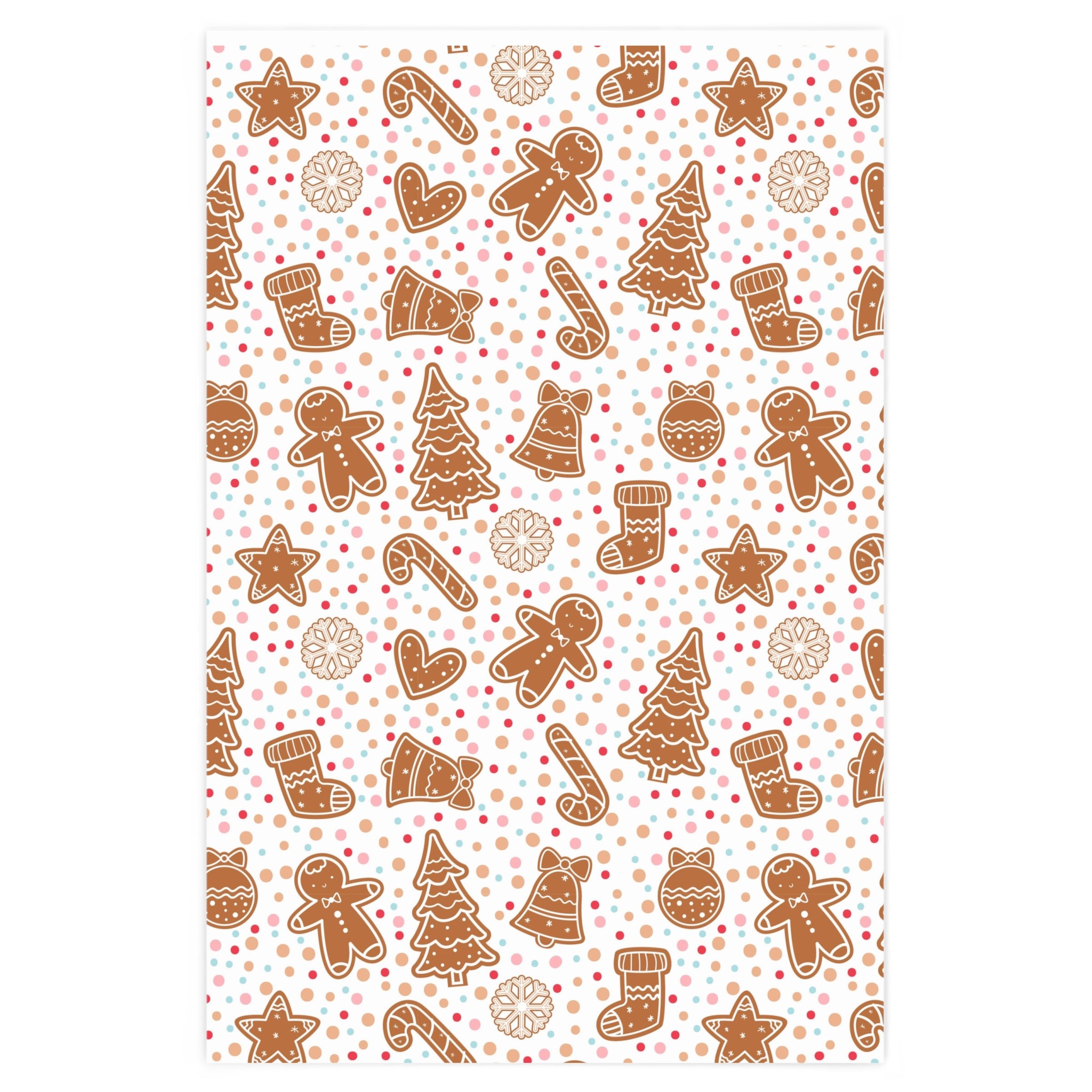 Christmas Gingerbread Cookies Wrapping Paper Roll, Gingerbread Men ...