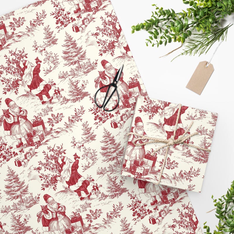 Red Toile Paper - Etsy
