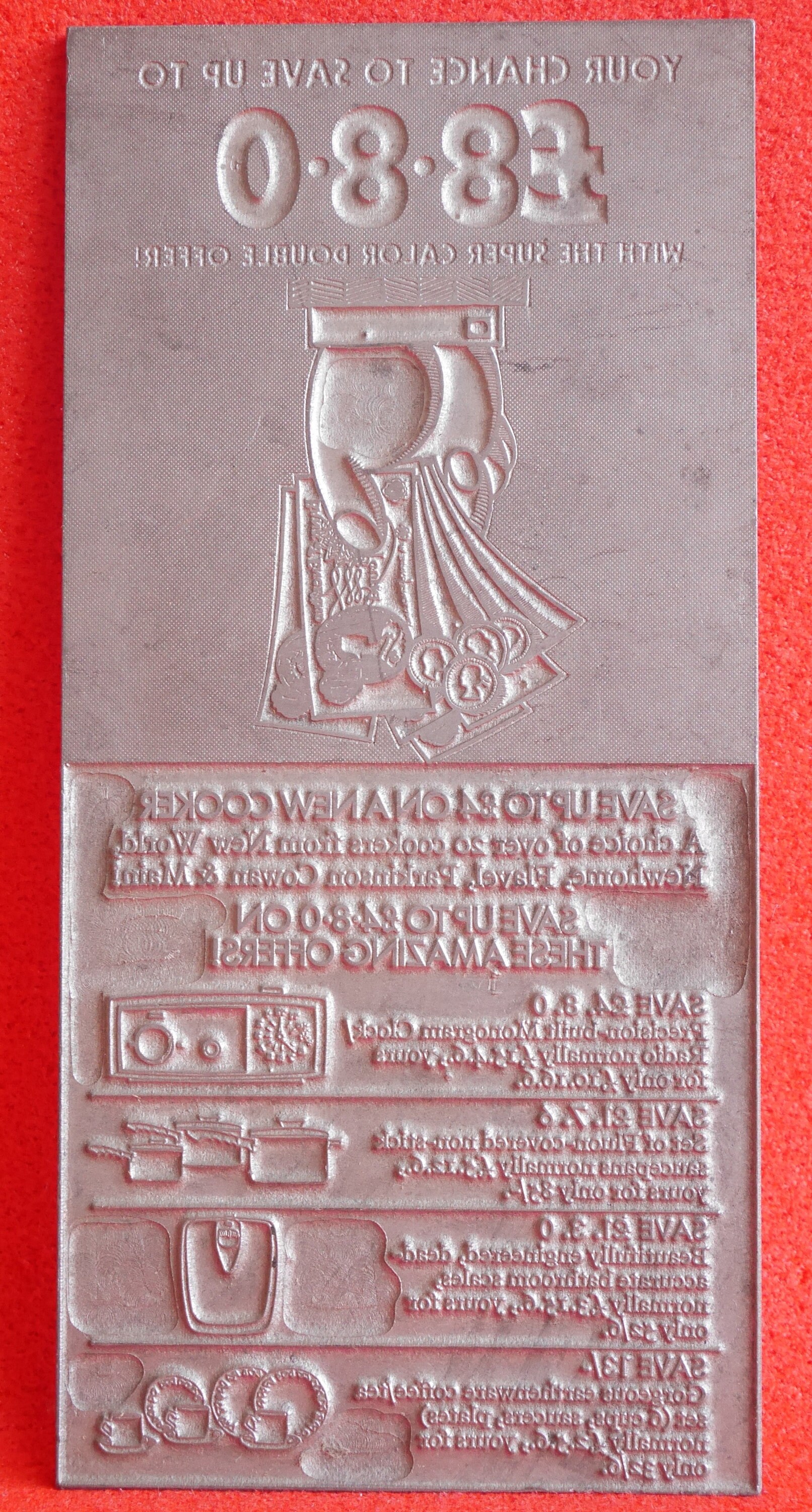 Vintage 60s 70s Stereotype Printing Plate for Advertising | Etsy