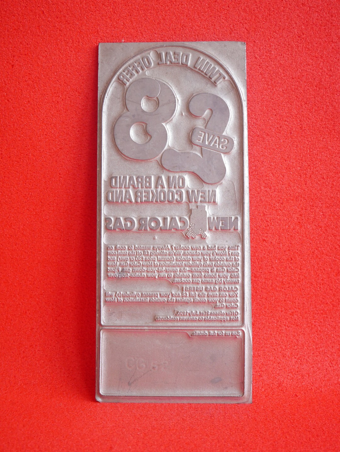 Vintage 60s 70s 80s Stereotype Printing Plate for Calor Gas - Etsy
