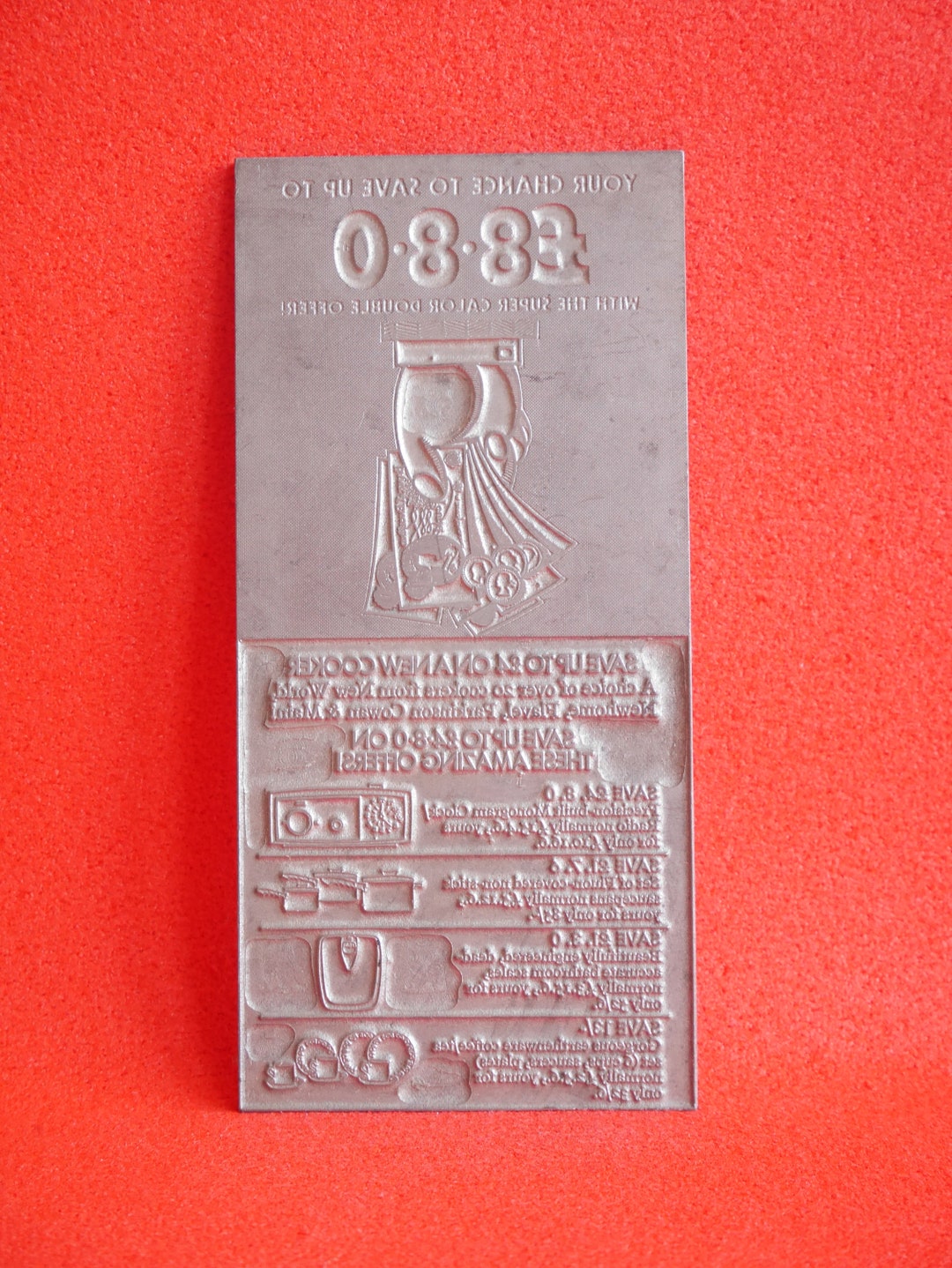 Vintage 60s 70s Stereotype Printing Plate for Advertising Calor Gas ...
