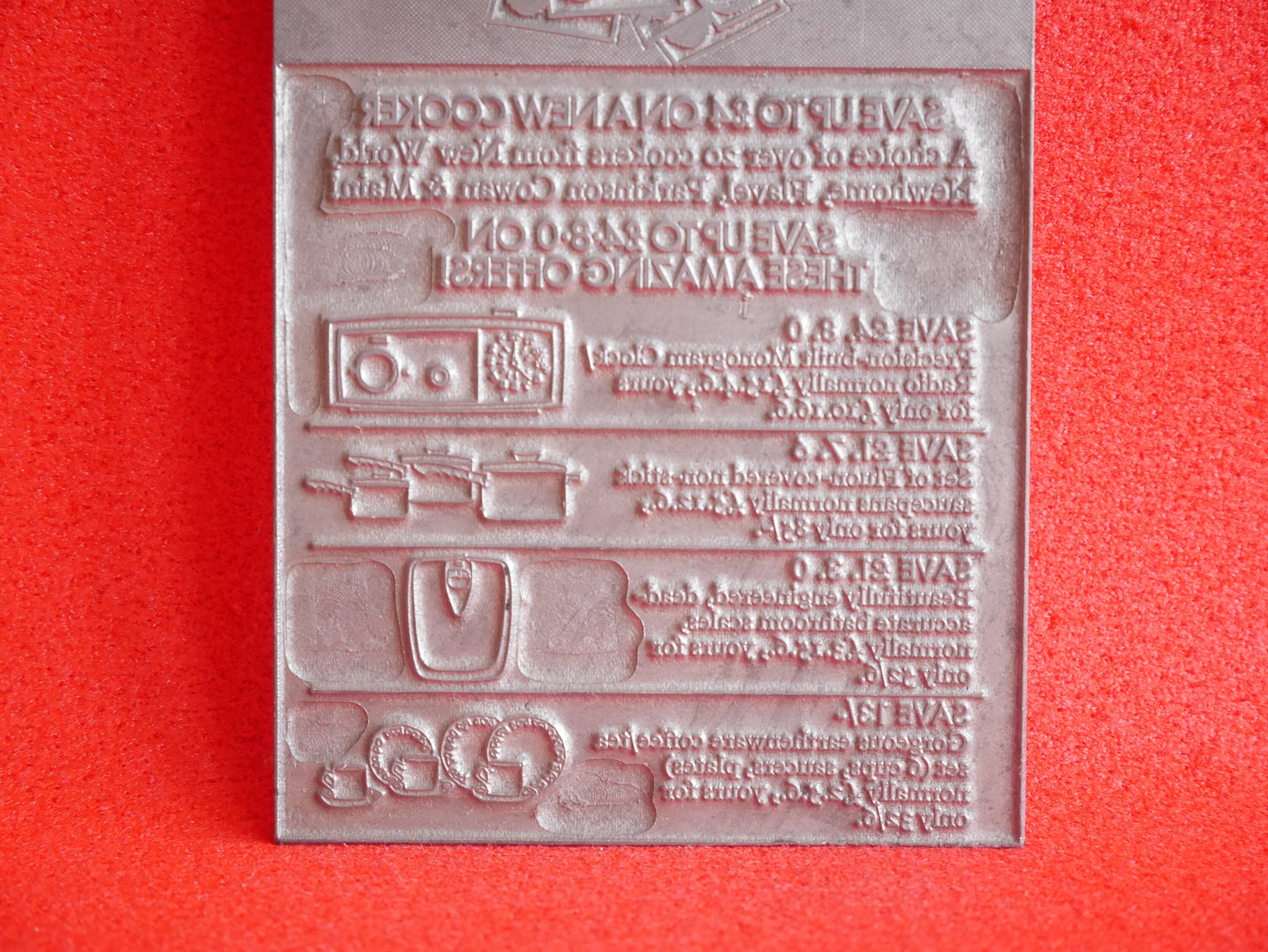 Vintage 60s 70s Stereotype Printing Plate for Advertising Calor Gas ...