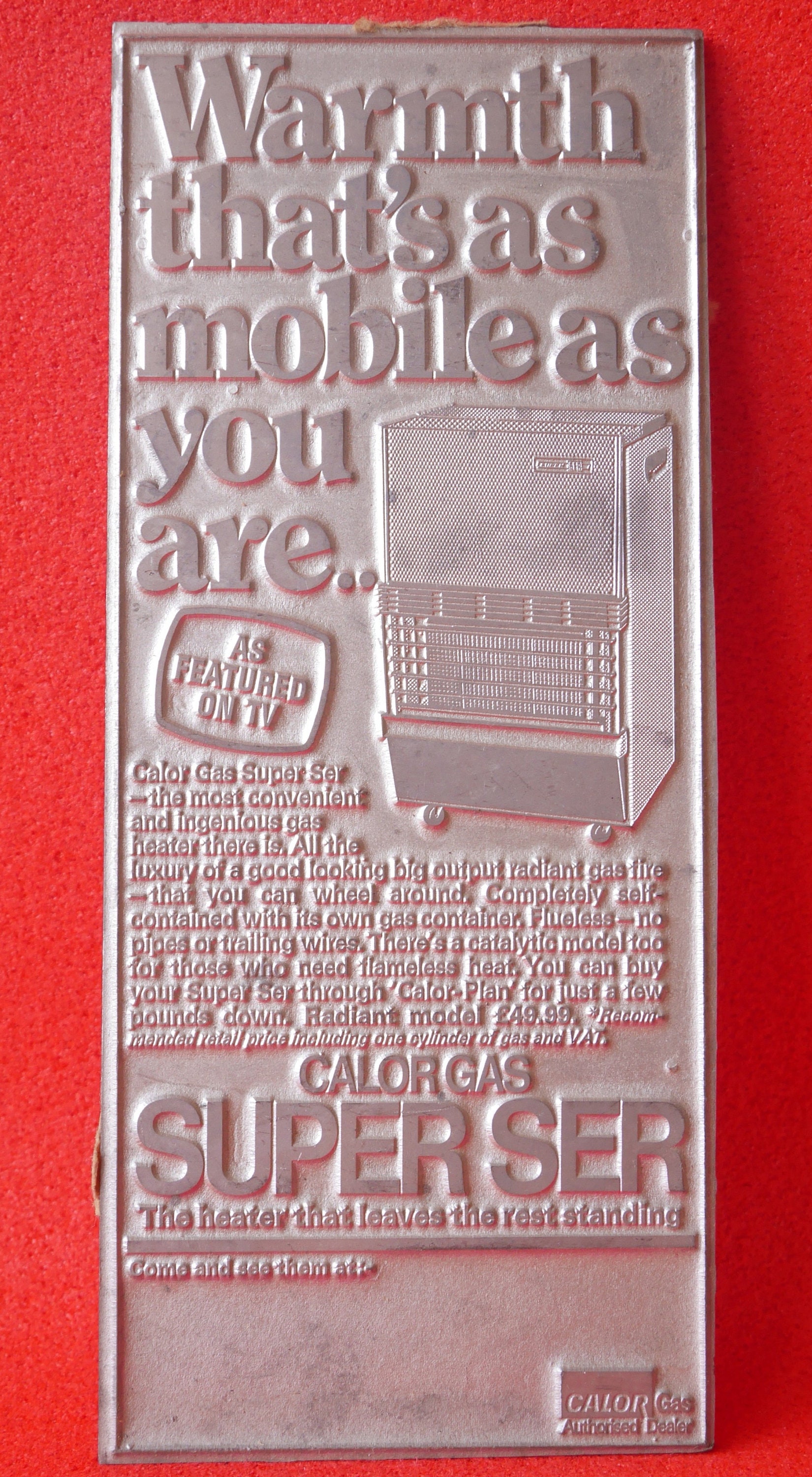 Vintage 60s 70s 80s Stereotype Printing Plate used for Calor - Etsy.de