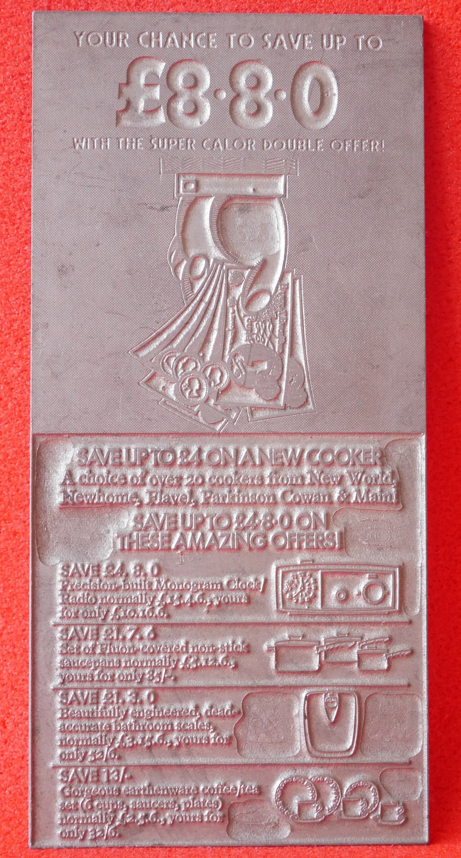 Vintage 60s 70s Stereotype Printing Plate for Advertising Calor Gas ...