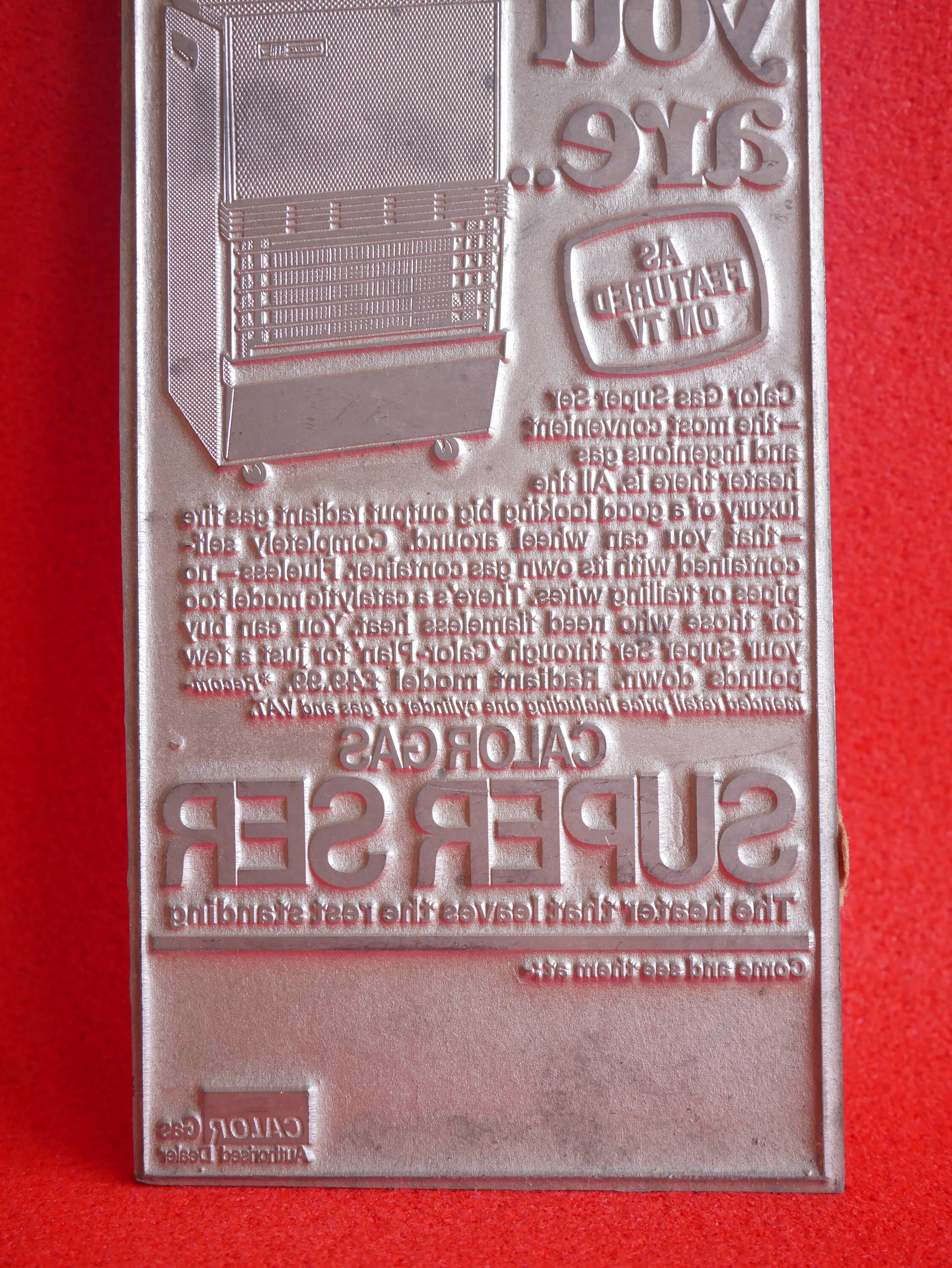 Vintage 60s 70s 80s Stereotype Printing Plate used for Calor - Etsy.de