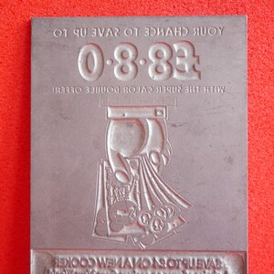 Vintage 60s 70s Stereotype Printing Plate for Advertising Calor Gas ...