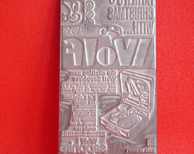 Vintage 60s 70s 80s Stereotype Printing Plate for a Wolf Sapphire Drill ...