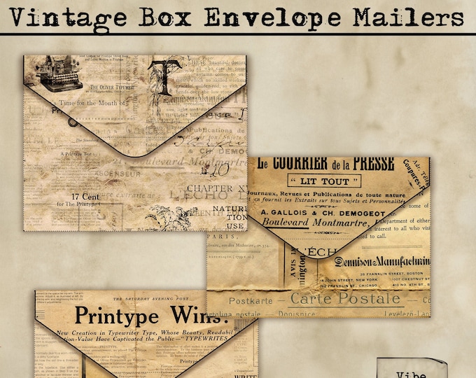 Vintage Box Envelope Mailers Ephemera Storage Penpal Happy - Etsy