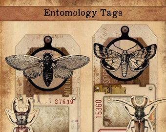 Grungy Layered Tags, Vintage Tags, Tag Set, Set of 6 Vintage Grunge ...