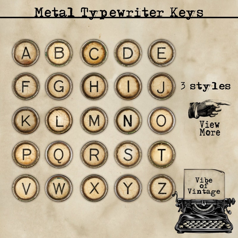 Typewriter Keys Keychain - Etsy