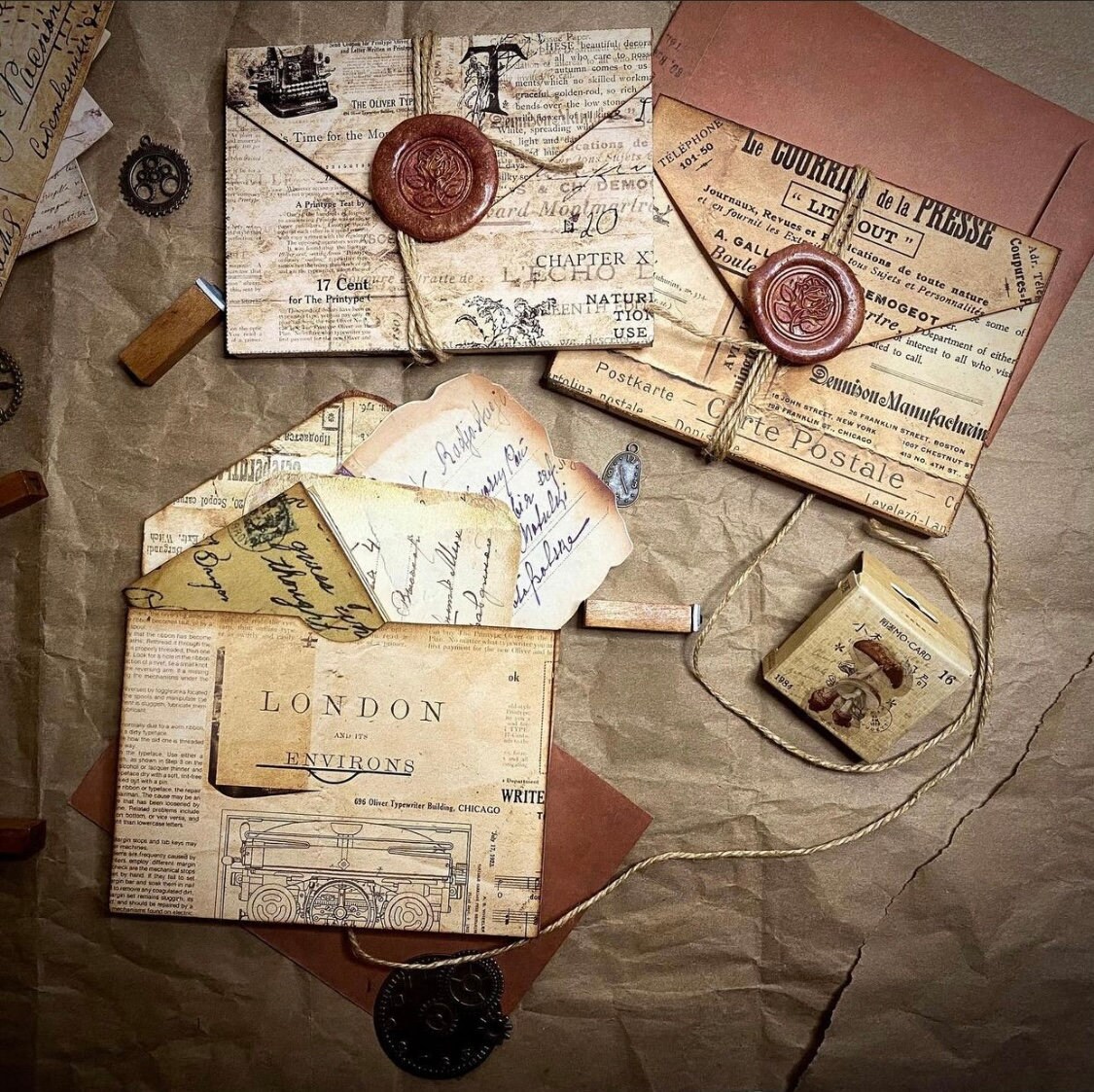 Vintage Box Envelope Mailers Ephemera Storage Penpal Happy - Etsy