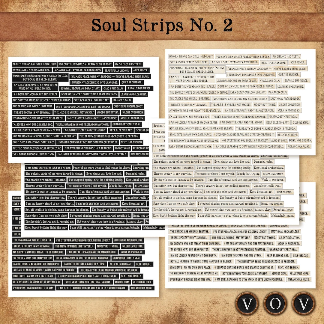 Soul Strips No. 2 Quote Labels | Vintage Quote Strips | Junk Journal ...