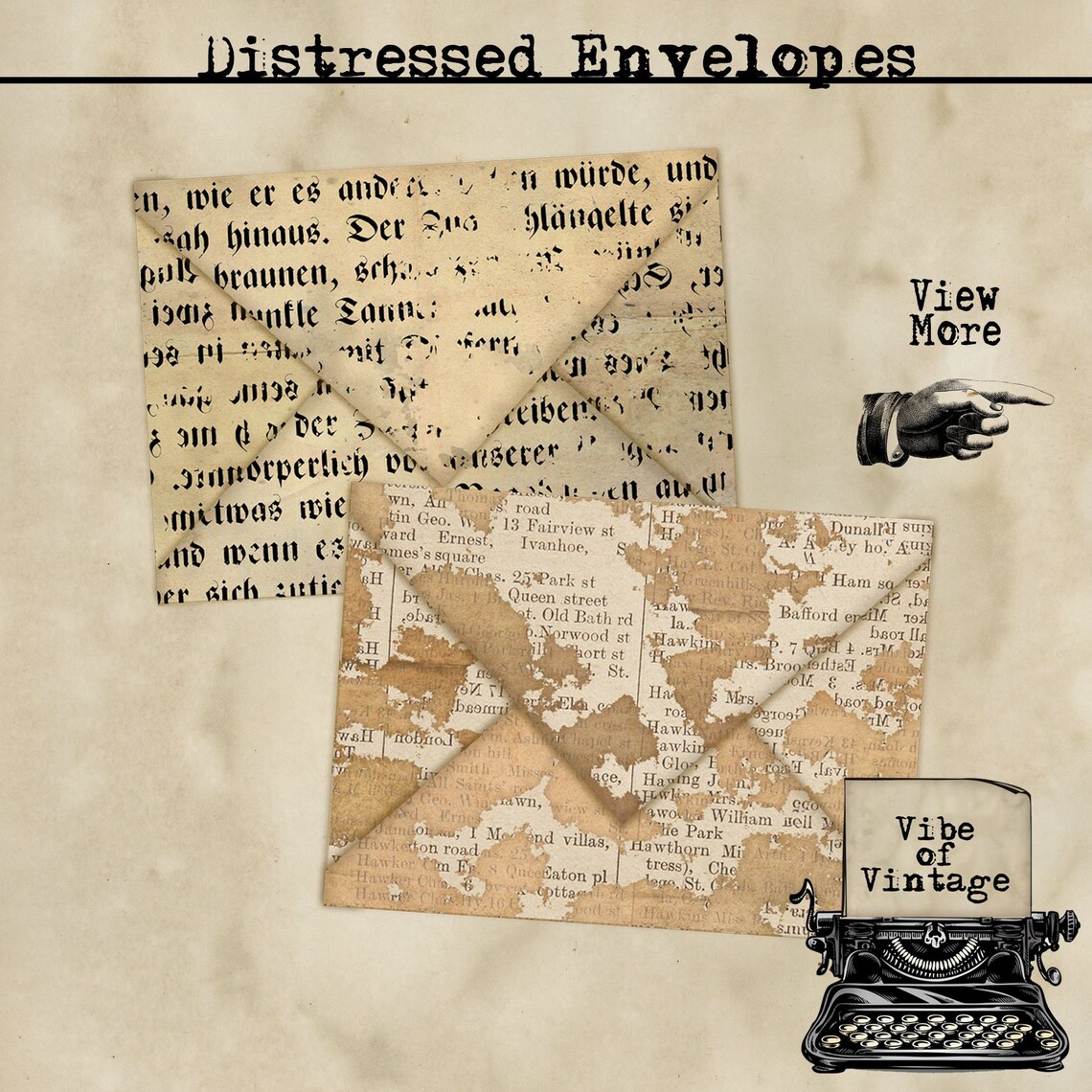 Distressed Envelopes Ephemera Storage Penpal Happy Mail - Etsy