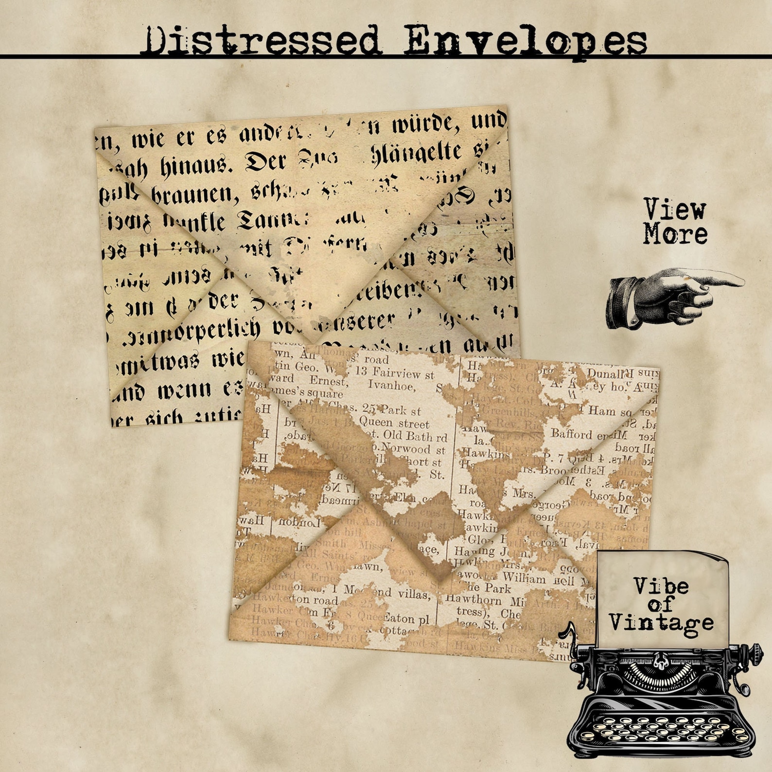 Distressed Envelopes Ephemera Storage Penpal Happy Mail - Etsy