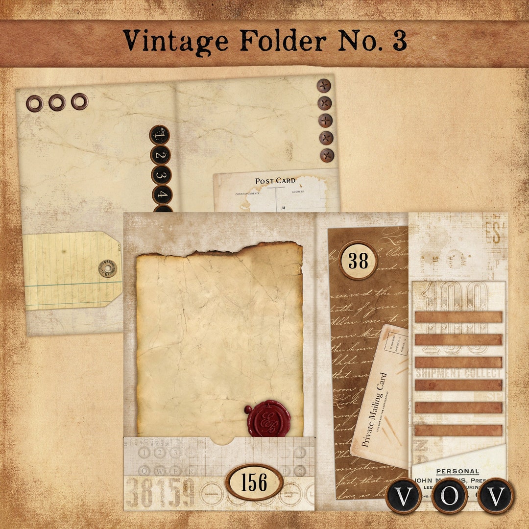 Vintage Folder No.3 for Junk Journals and Other Paper Craft Projects ...