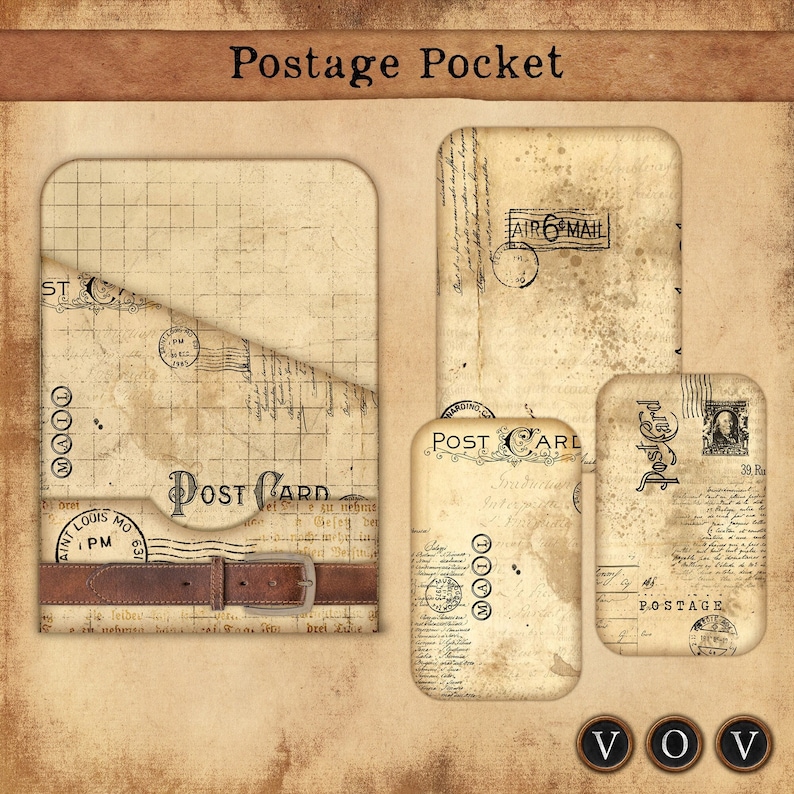 Postage Pocket Junk Journaling Pocket Ephemera Pocket for - Etsy