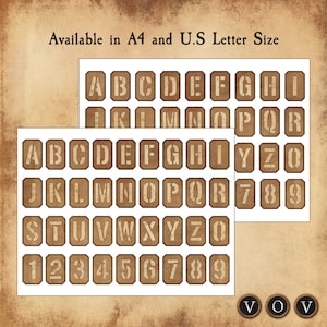 Alphabet Labels, Printable Labels, Junk Journaling, Vintage Grunge ...