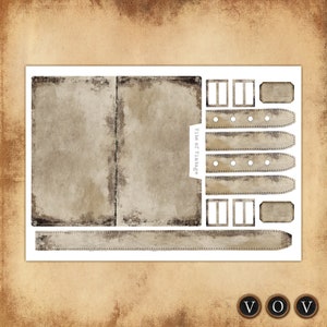 Mini Belt Buckle File Folders, Junk Journal Folders, Vintage Grunge ...