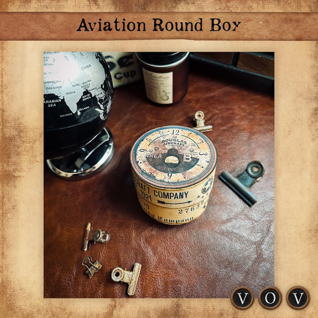 Aviation Roundbox, Journal Box, Printable Storage Box - Etsy