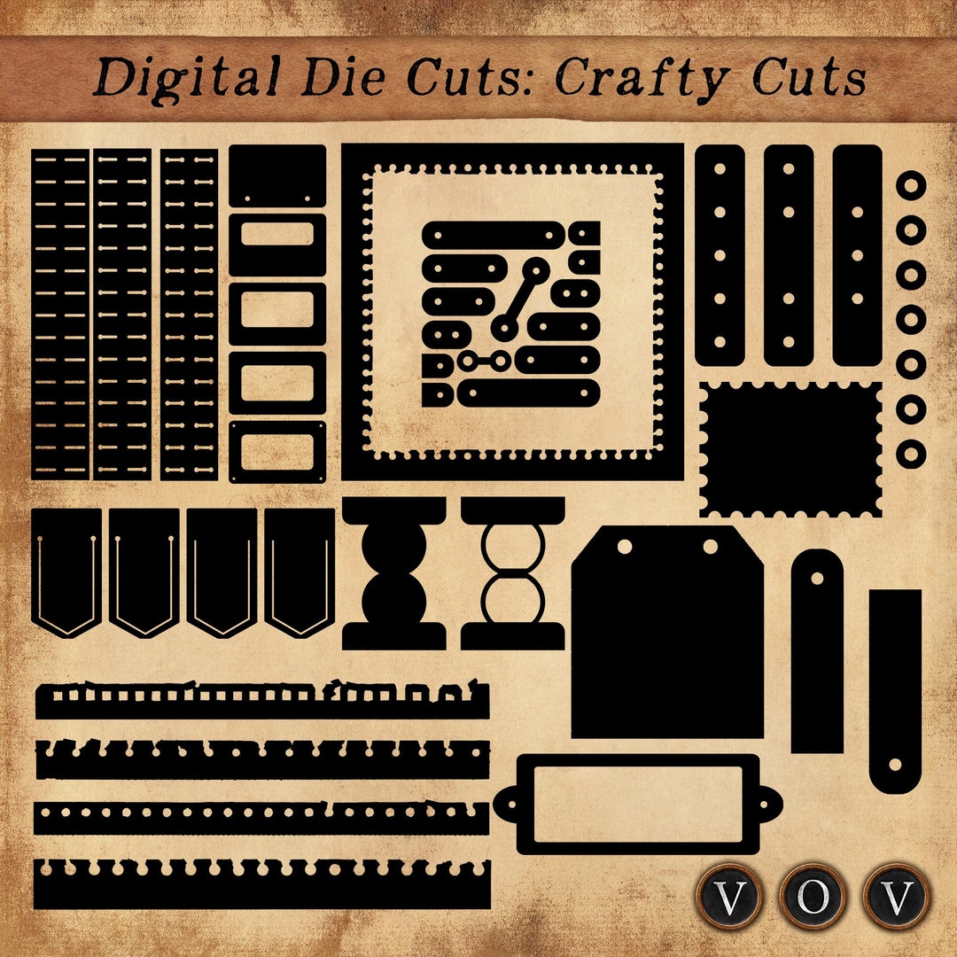 Digital Die Cuts: Crafty Cuts, Cricut Cut Files, Journal Embellishments - Etsy