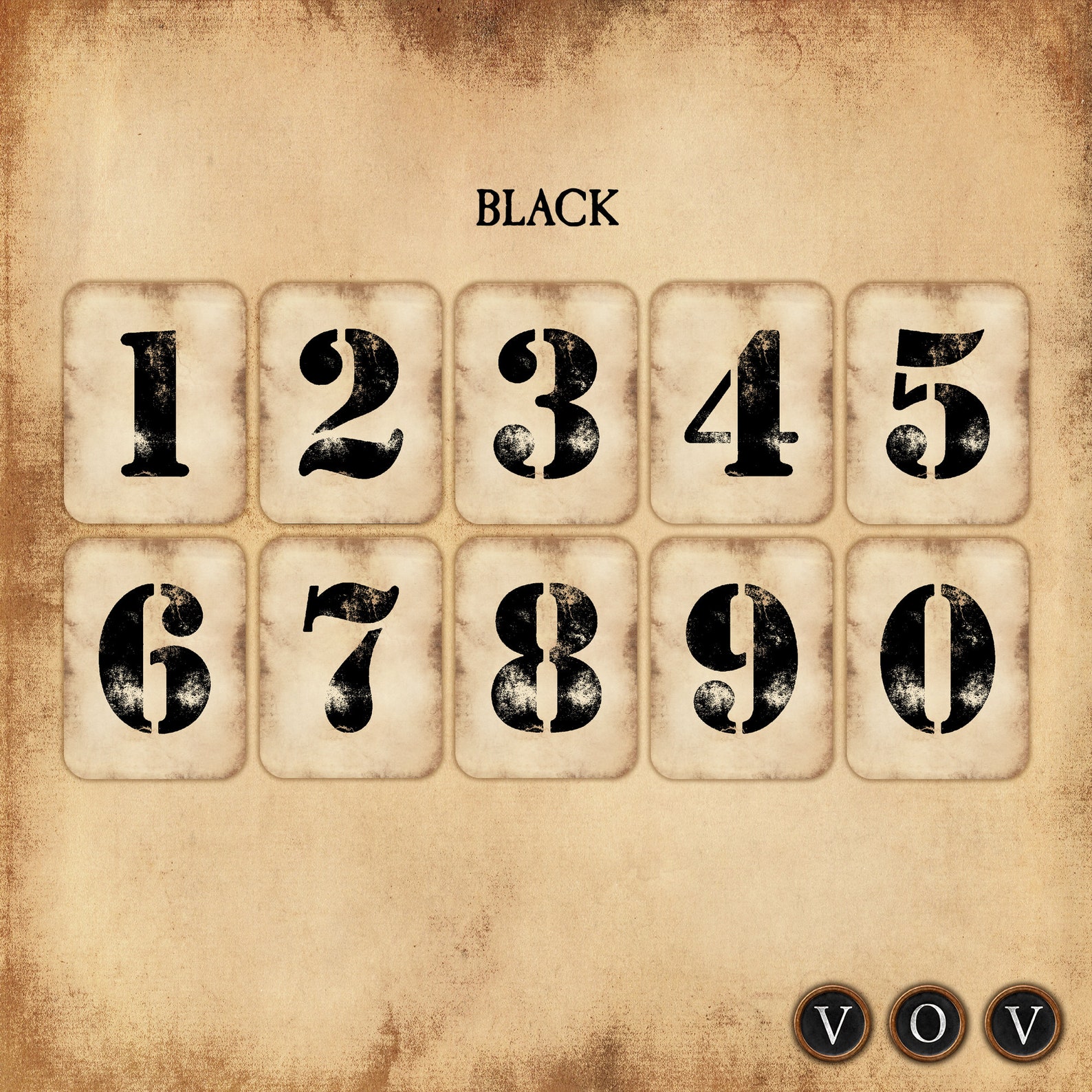 Rusted Grunge Number Labels Compatible With Cutting Machines for Junk ...