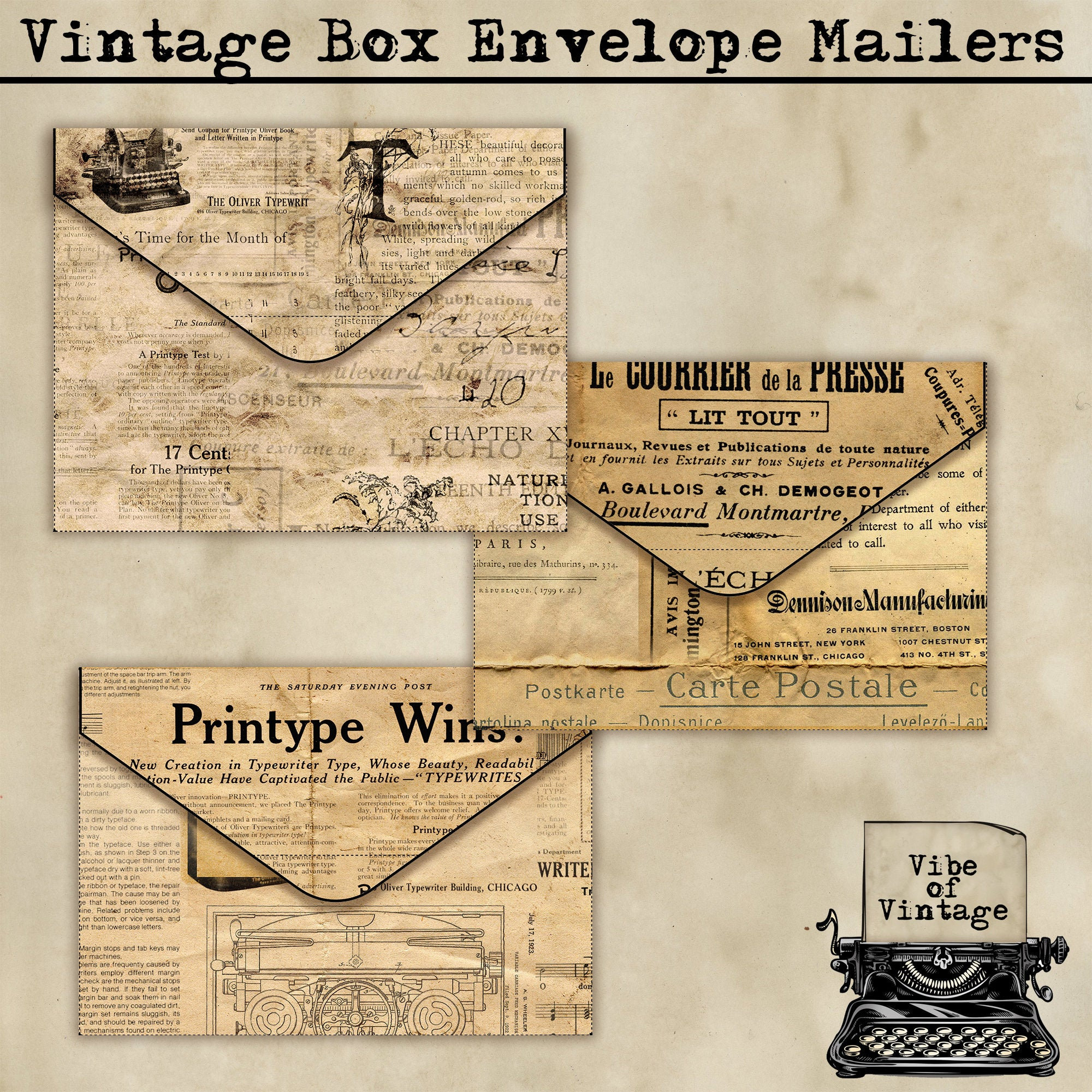 Vintage Box Envelope Mailers Ephemera Storage Penpal Happy - Etsy