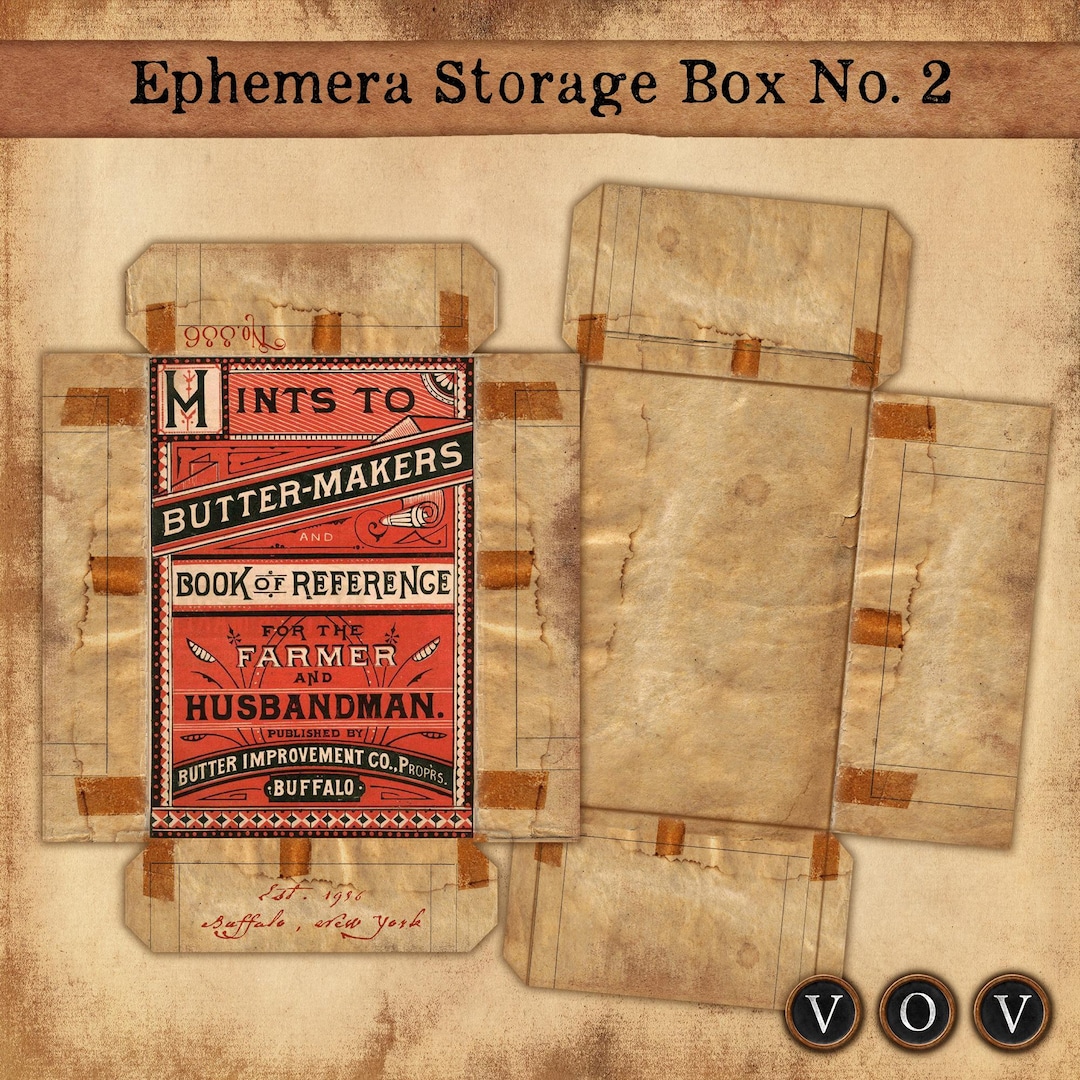 Ephemera Storage Box No. 2, Journal Box, Printable Storage Box - Etsy