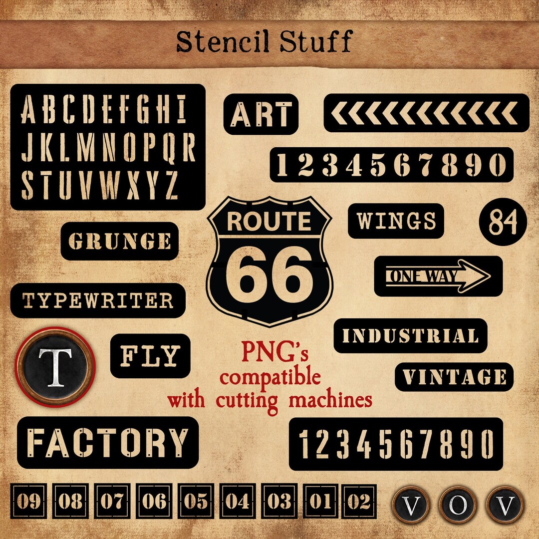 Stencil Stuff, Stenciled Elements Words, Labels and Cards Compatible ...